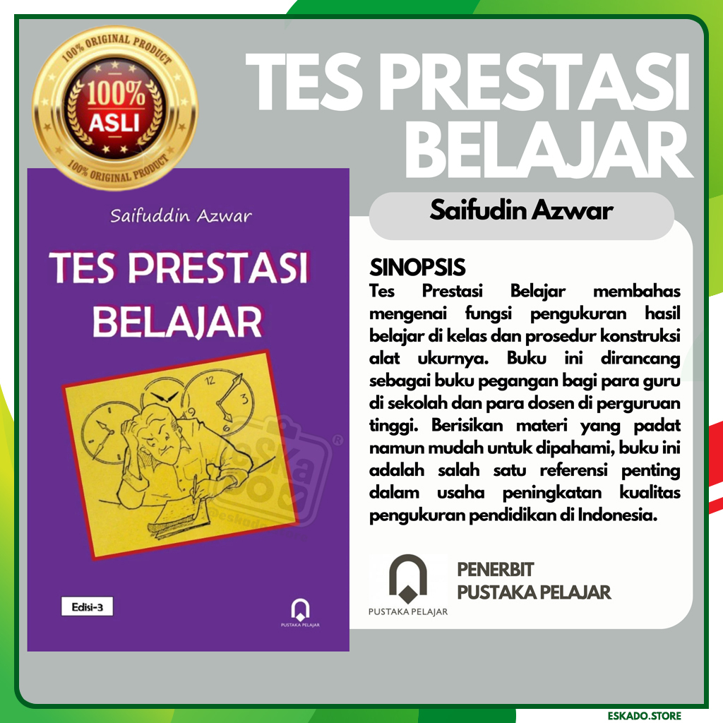 Jual Buku Tes Prestasi Belajar - Saifuddin Azwar - Pustaka Pelajar ...