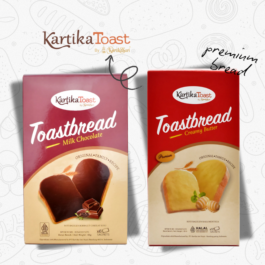 Jual Toast Bread Premium Kartika Toast Roti Kering Coklat & Butter ...