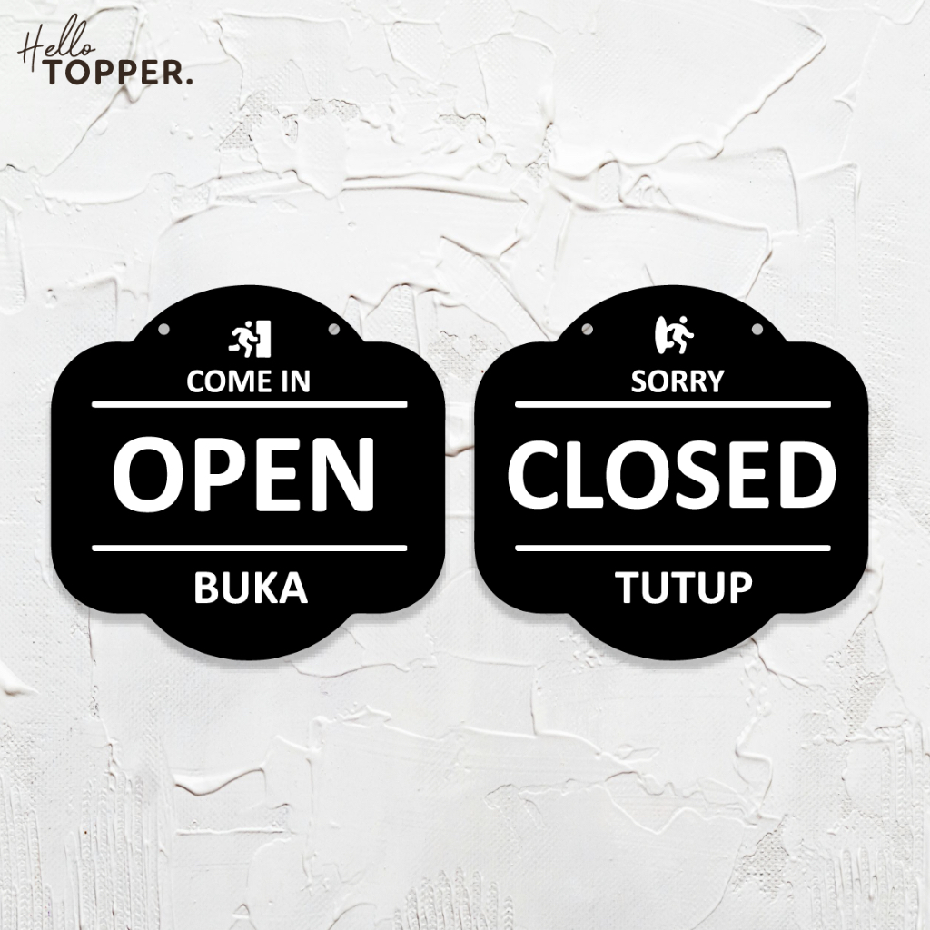 Jual Sign Open Closed Akrilik UV Print Buka Tutup Signage Acrylic Sign ...