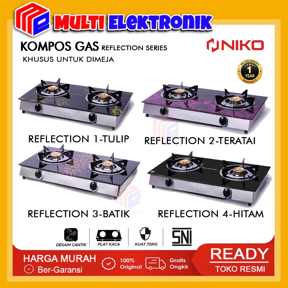 Jual NIKO Kompor Gas Meja 2 Tungku - Niko Reflection Series | Shopee ...