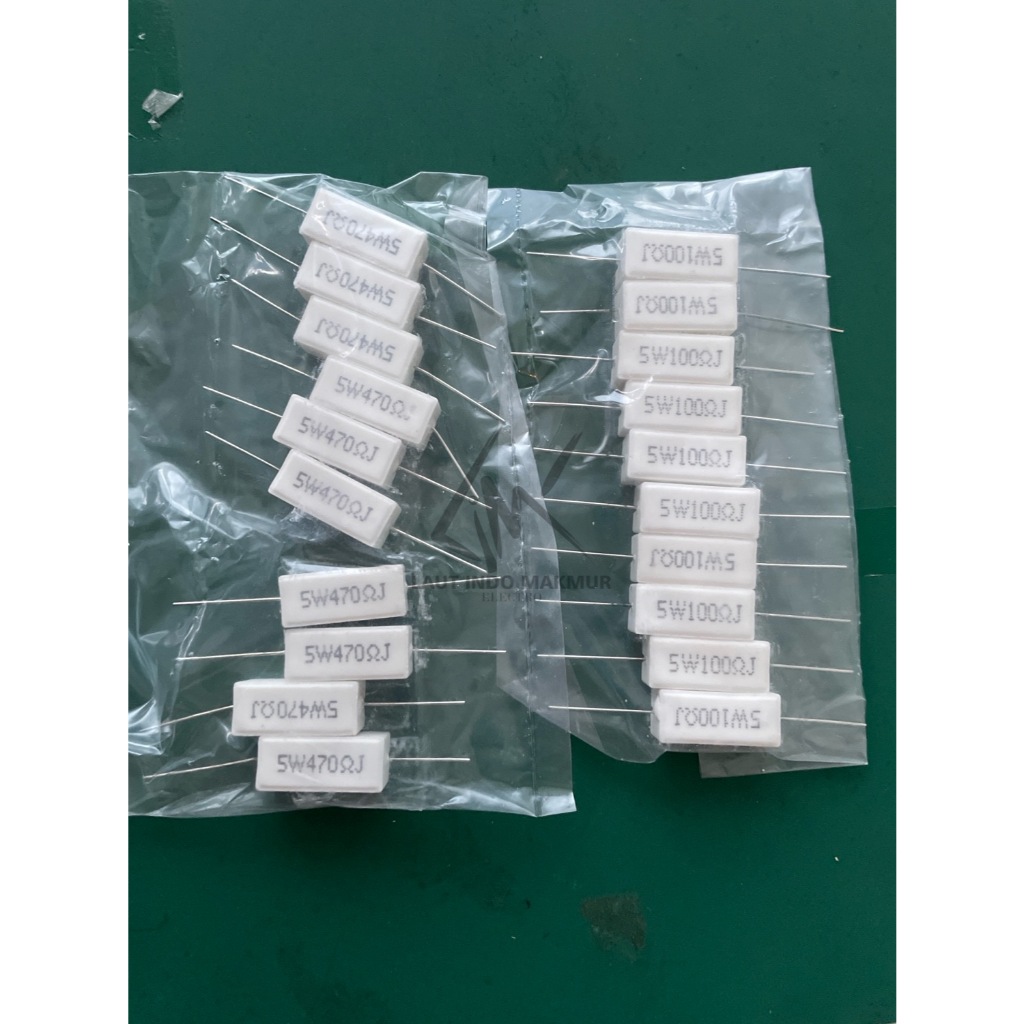 Jual 10 BUAH RESISTOR KAPUR 5W RESISTOR TAHU 5WATT ANEKA UKURAN 5 W ups ...