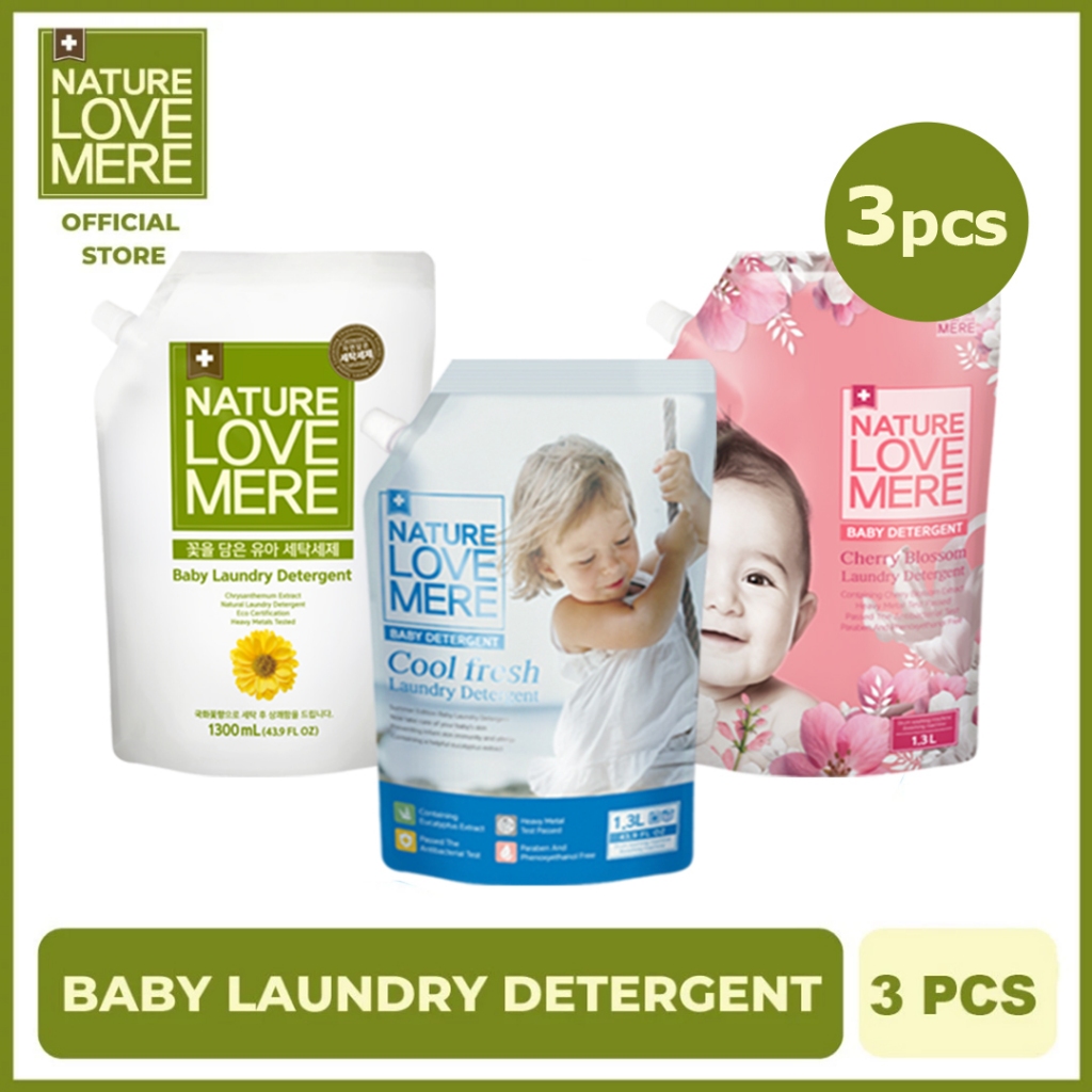 Jual Nature Love Mere Baby Laundry Detergent Refill Pack 3 pcs | Shopee ...