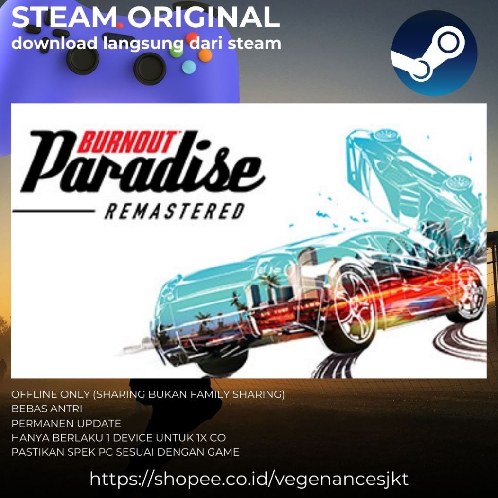 Jual Burnout Paradise Remastered PC Game Sharing Original + Latest ...