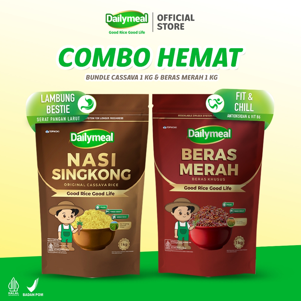 Jual [Combo Hemat] Dailymeal - Cassava Rice (Nasi Singkong) 1kg & Red ...