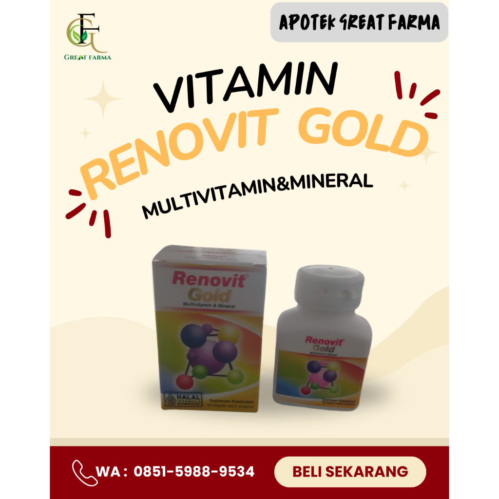 Jual RENOVIT GOLD BOTOL ISI 30 KAPLET | Shopee Indonesia