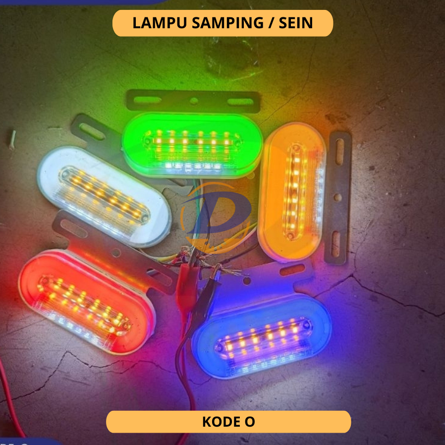 Jual Lampu LED samping truck 12 / 24 Volt kode O/ Lampu Sein Running ...