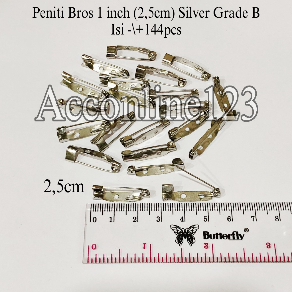 Jual Peniti Bros 1 inch (2,5cm) Silver Grade B (Kualitas Biasa) Isi ...