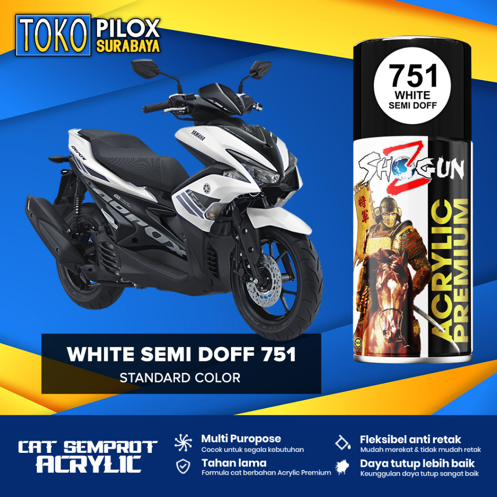 Jual Cat Semprot Pilox Shogun Z 300CC Acrylic Premium White Semi Doff ...