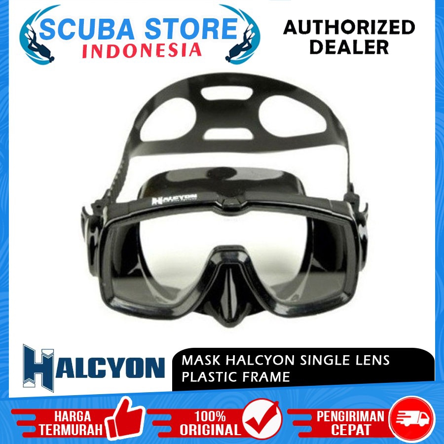 Jual Mask Scuba Diving Halcyon Single Lens Plastic Frame Masker ...