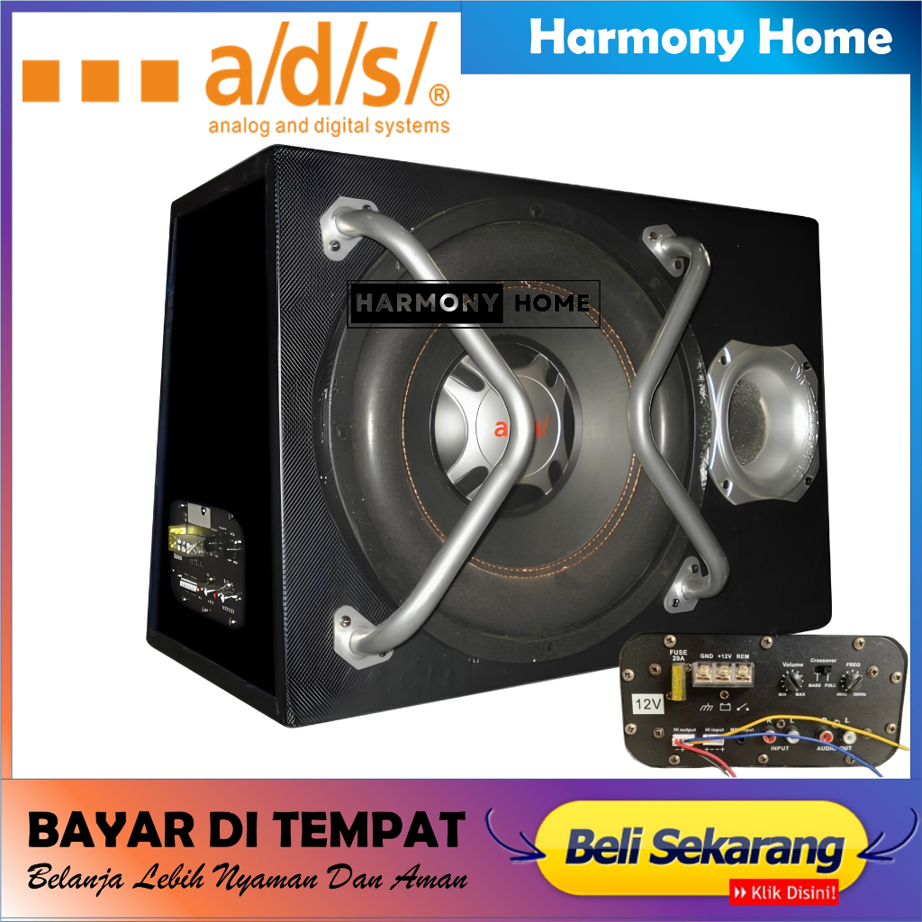 Jual Subwoofer Aktif Mobil ADS SD121ZA Subwoofer Aktif 12 Inch Soundbank Suara Bass Empuk ...