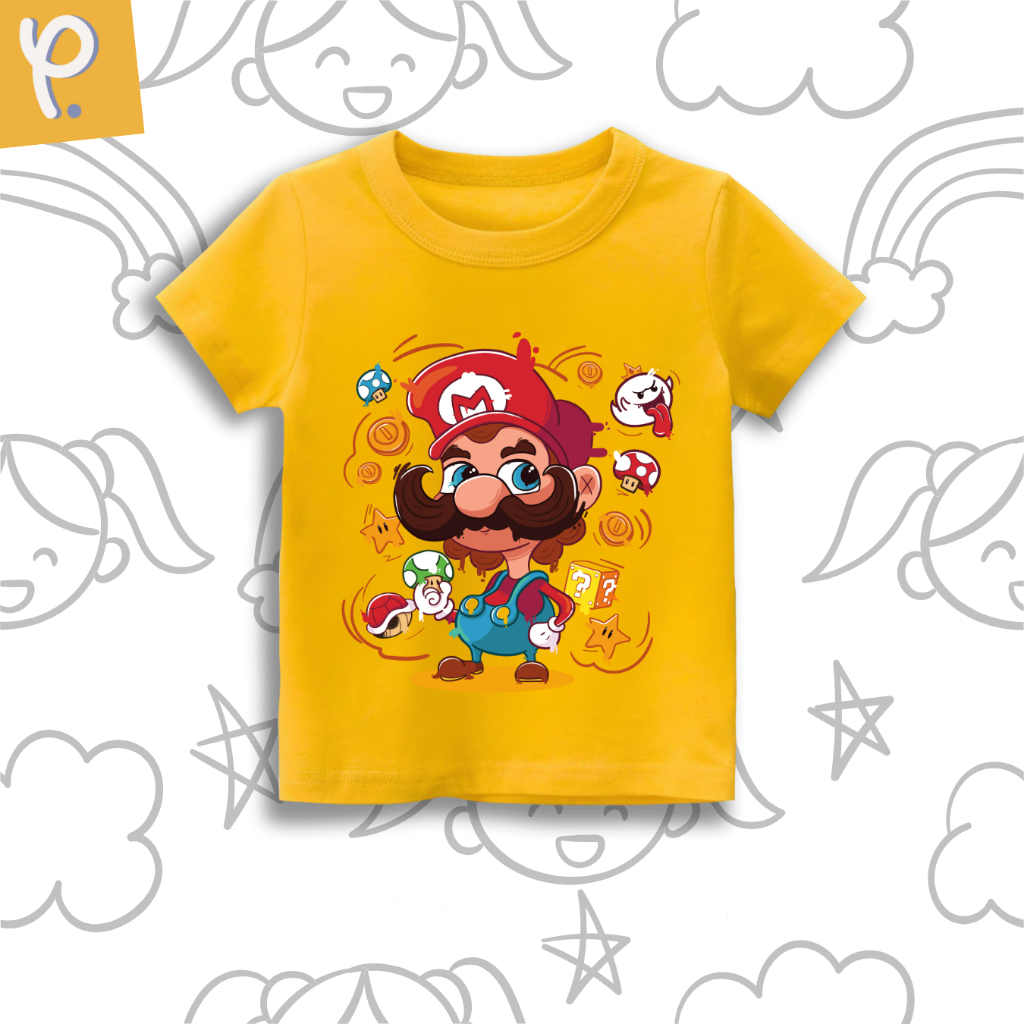 Jual PICKUMA Kaos Anak MARIO BROS / Cotton Combed 30s / Lengan Pendek ...