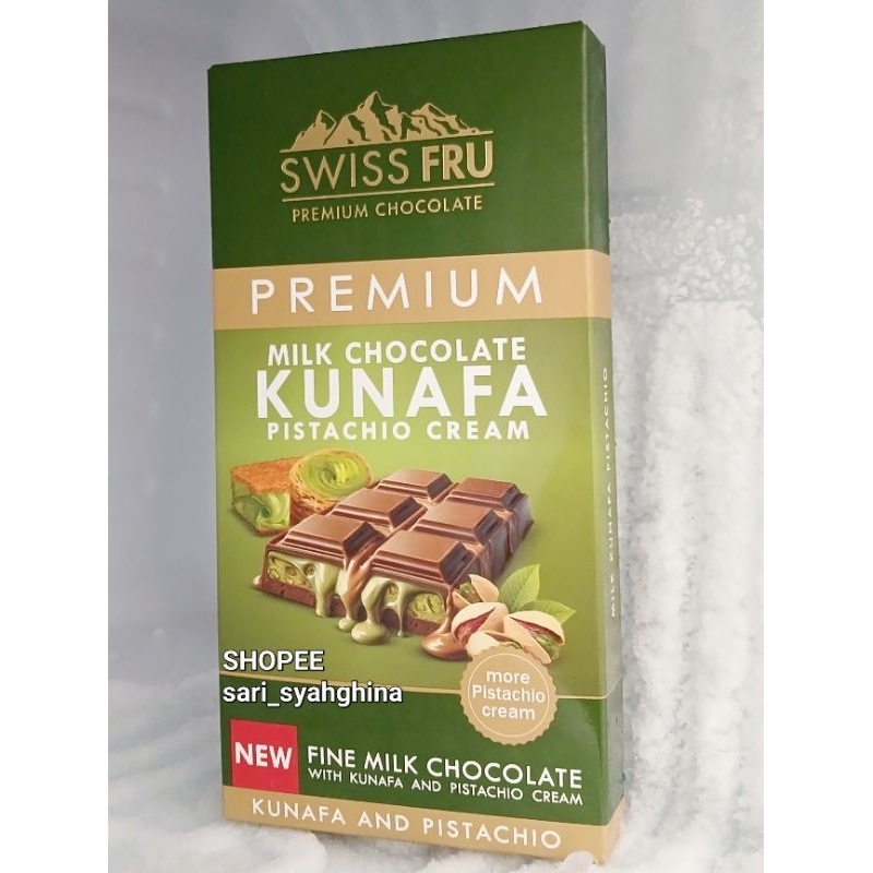 Jual COKLAT DUBAI KUNAFA PISTACHIO CREAM SWISSFRU PREMIUM MILK CHOCOLATE ORIGINAL MESIR | Shopee ...