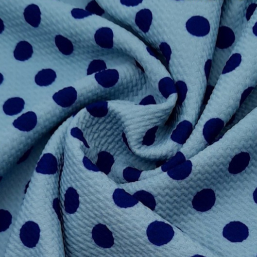 Jual Fancy Printed Bubble Stretch - Navy On Sky Blue (1M) | Shopee ...