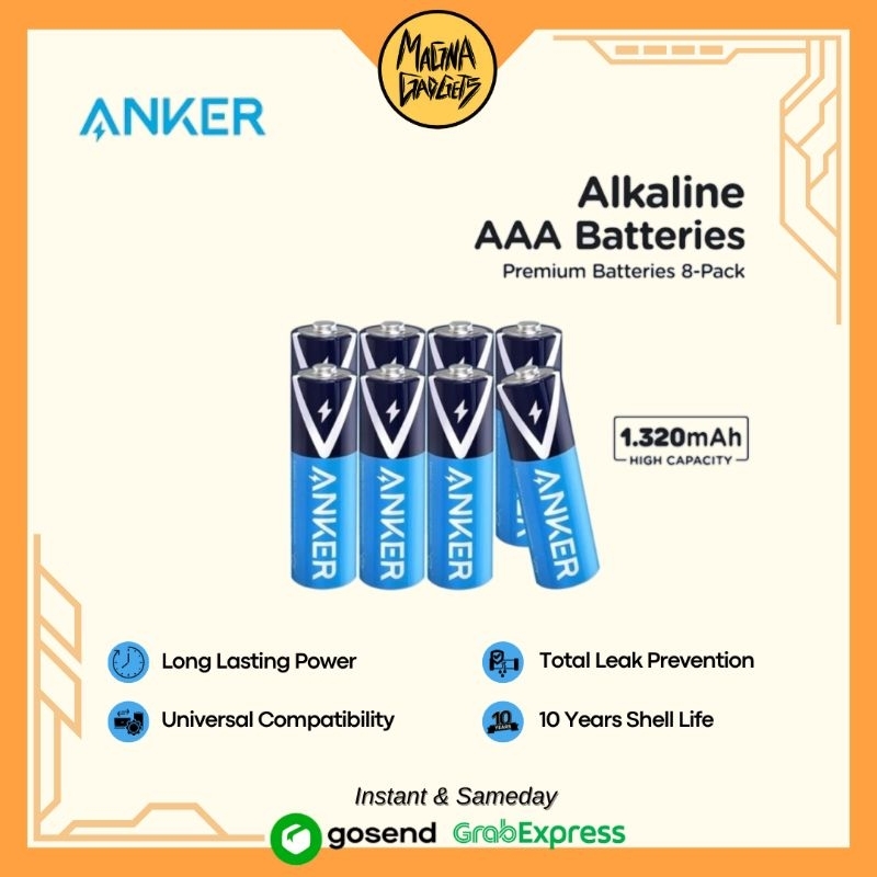 Jual Baterai ANKER Alkaline AAA 8 Pack Batteries Remote TV Mouse Game ...