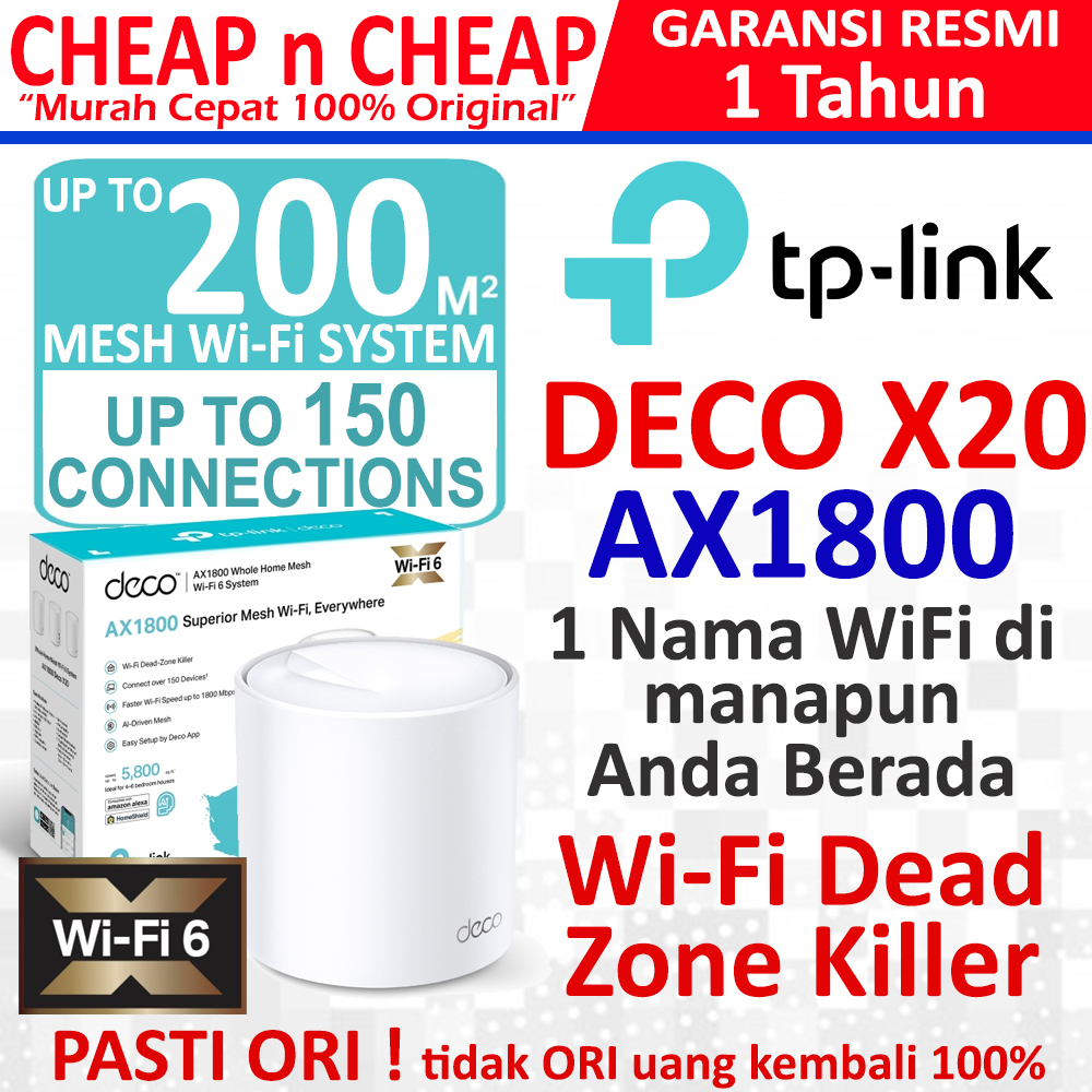 Jual TPLink Deco X20 Mesh WiFi AC1300 1 Pack - TP-Link M 5 Router Dual ...
