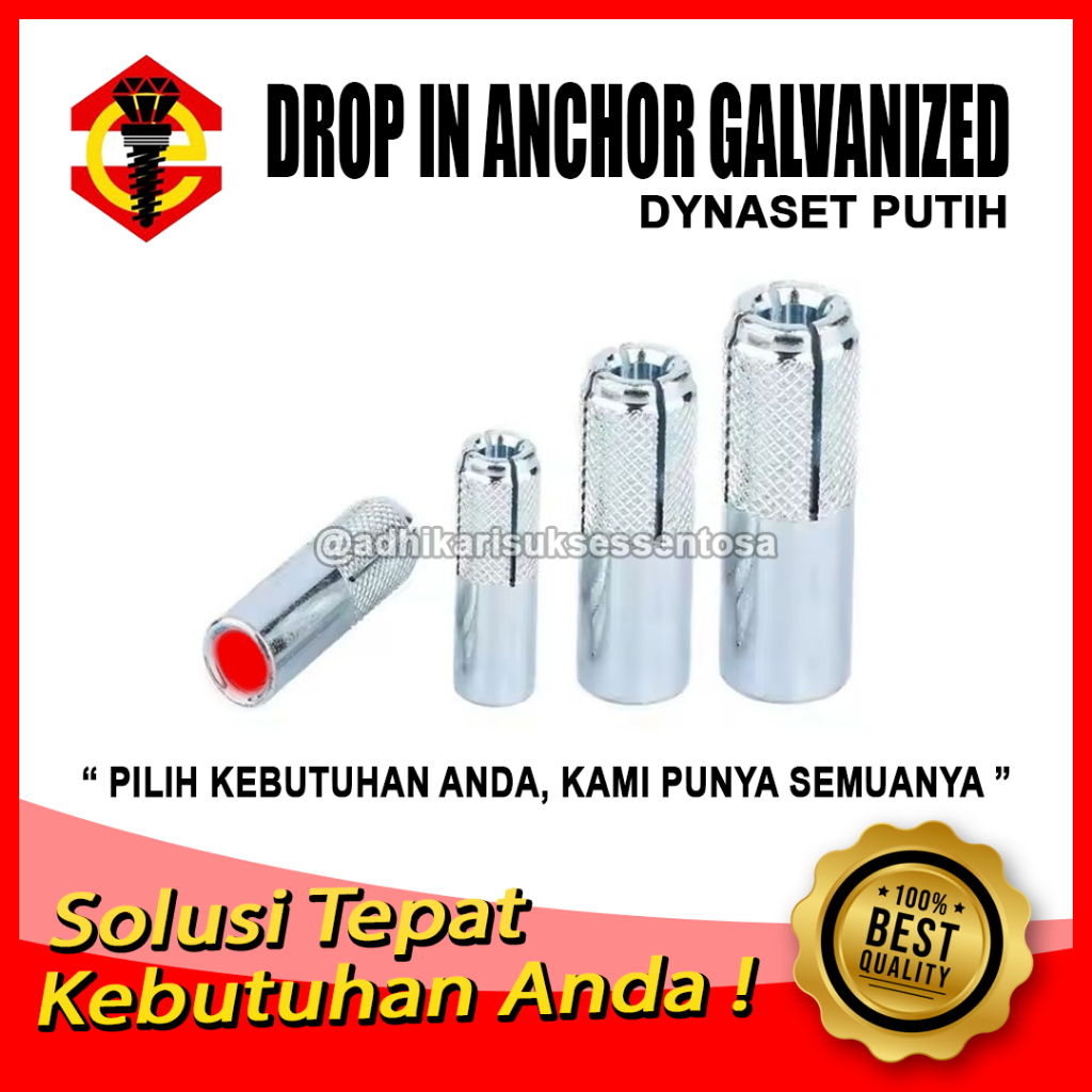 Jual Dynaset M20 / Dinaset 20 MM / Drop In Anchor M20x25x80 | Shopee ...