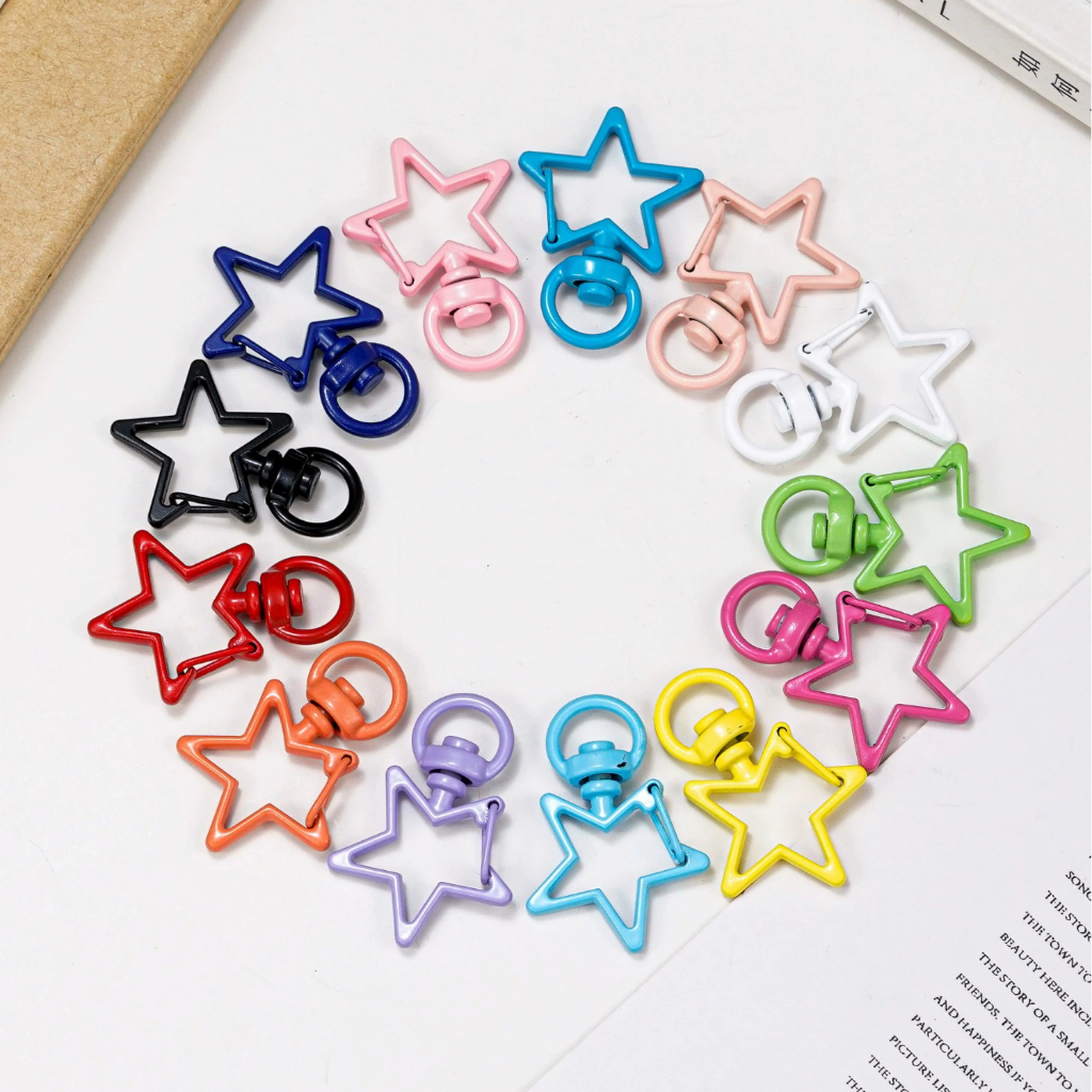 Jual Clasp DIY A04 (24PCS) Ring ganci Hook Pentagram Love Ganci Warna ...