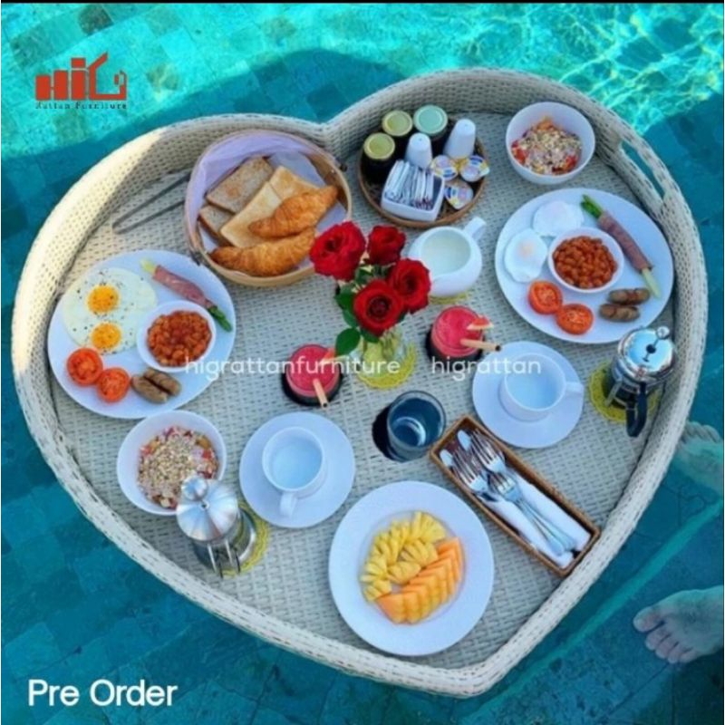 Jual Heart Shape FT 60cm | Nampan Apung Kolam | Floating Breakfast Tray | Pool Tray | Floating ...