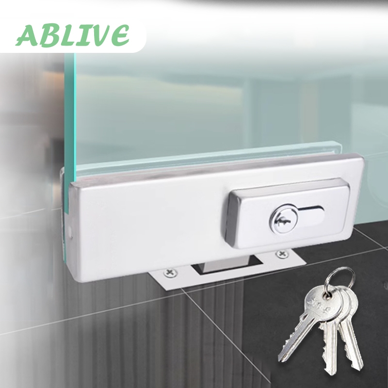 Jual Kunci Pintu Kaca Bawah Cylinder Stainless Patch Fitting Glass Door | Shopee Indonesia
