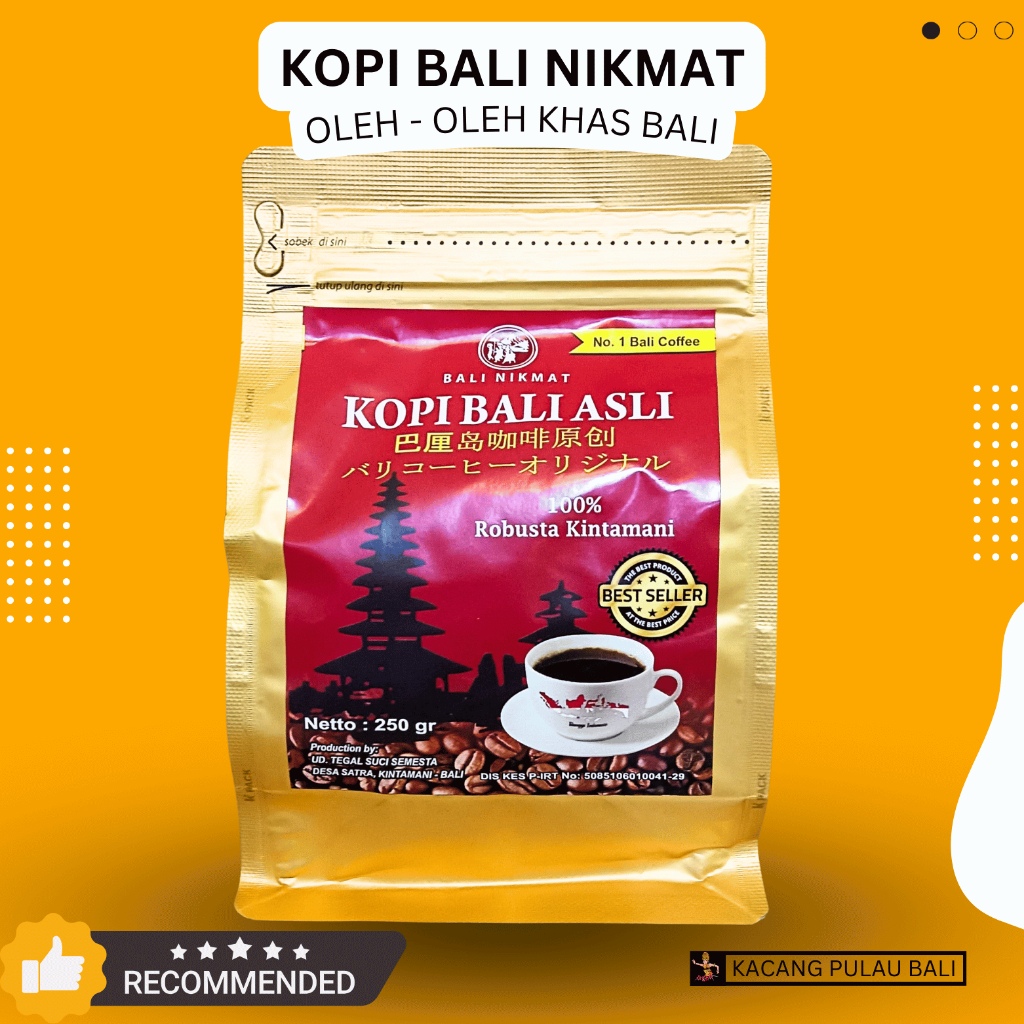 Jual Kopi Bali Asli Robusta Kintamani / Kopi Cap Bali Nikmat Gold 250g ...