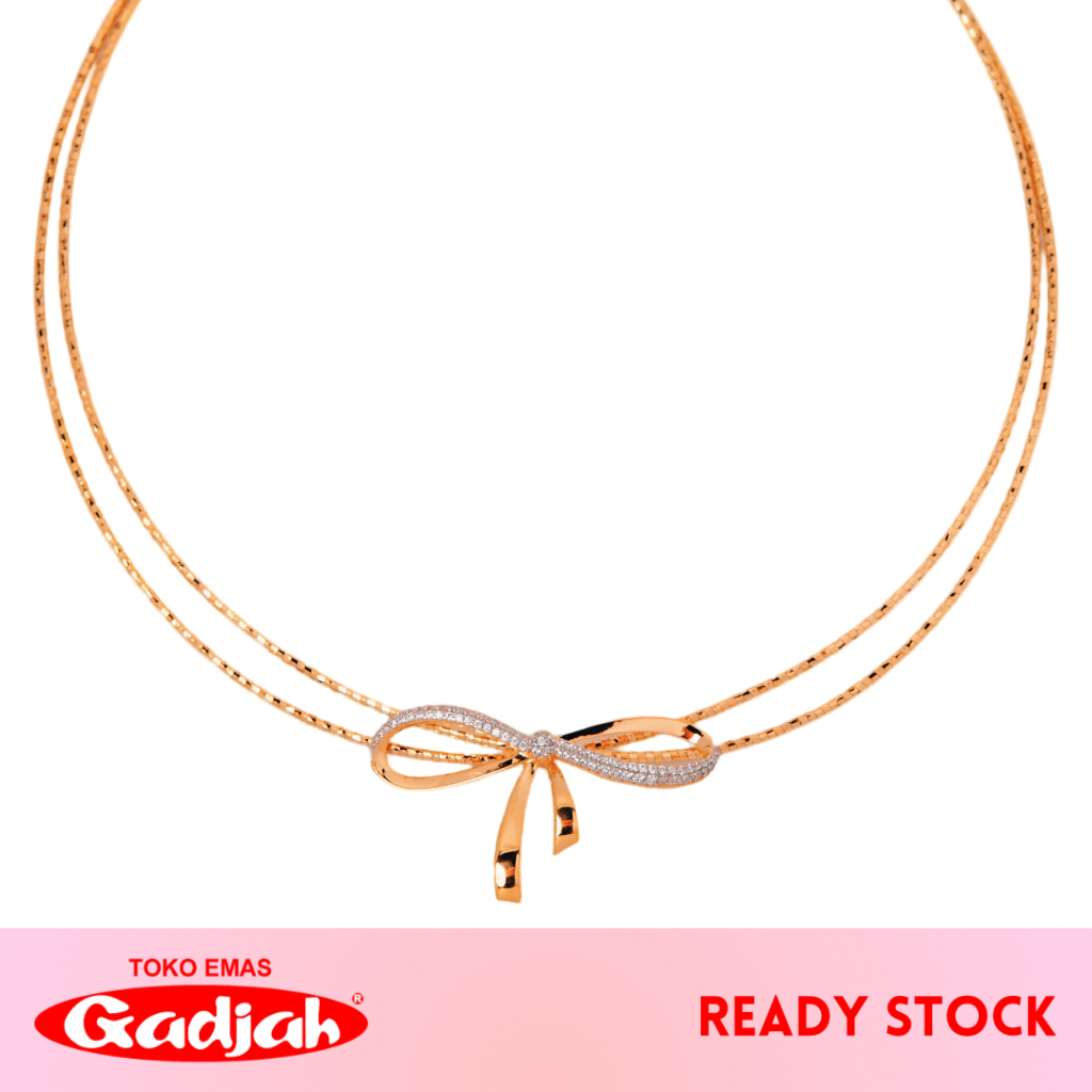 Jual Kalung Emas Double Choker Ribbon Mata Tabur - Toko Emas Gadjah ...