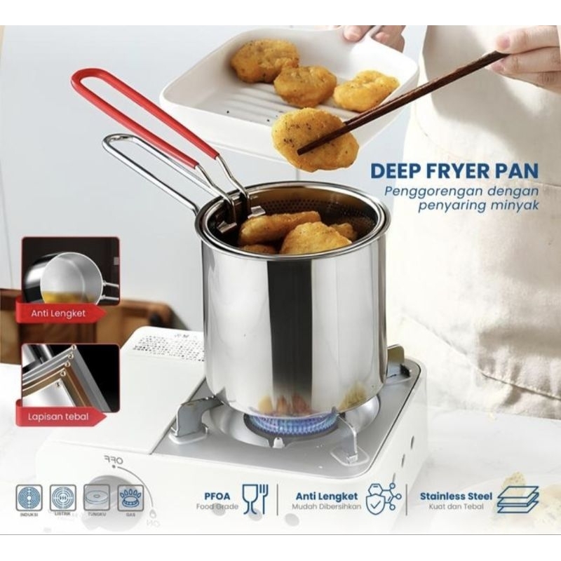 Jual Mini Deep Fryer Panci Goreng Rebus 2 in 1 Praktis Murah | Shopee ...