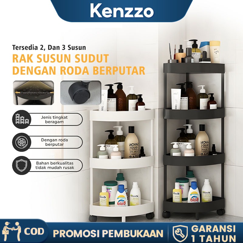 Jual Kenzzo Rak Dapur Square Rak Susun Serbaguna 4 Tingkat Dengan Rod ...