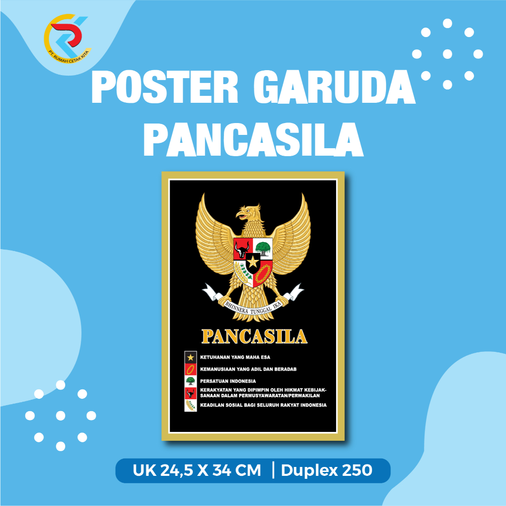 Jual Poster Burung Garuda Pancasila | Hiasan Dinding Ruangan Kelas ...