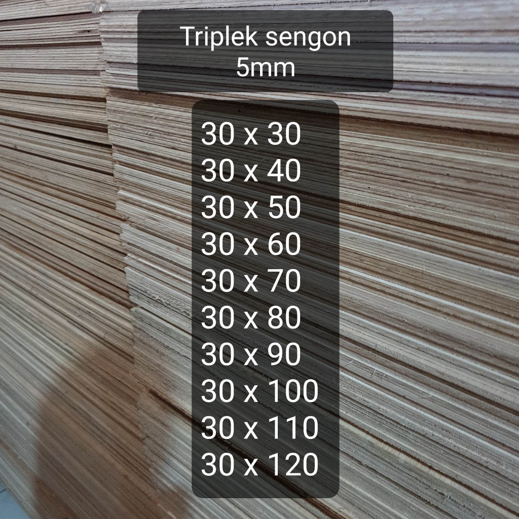Jual Triplek custom sengon 5mm plywood multiplek halus 2 sisi lebar 30 ...