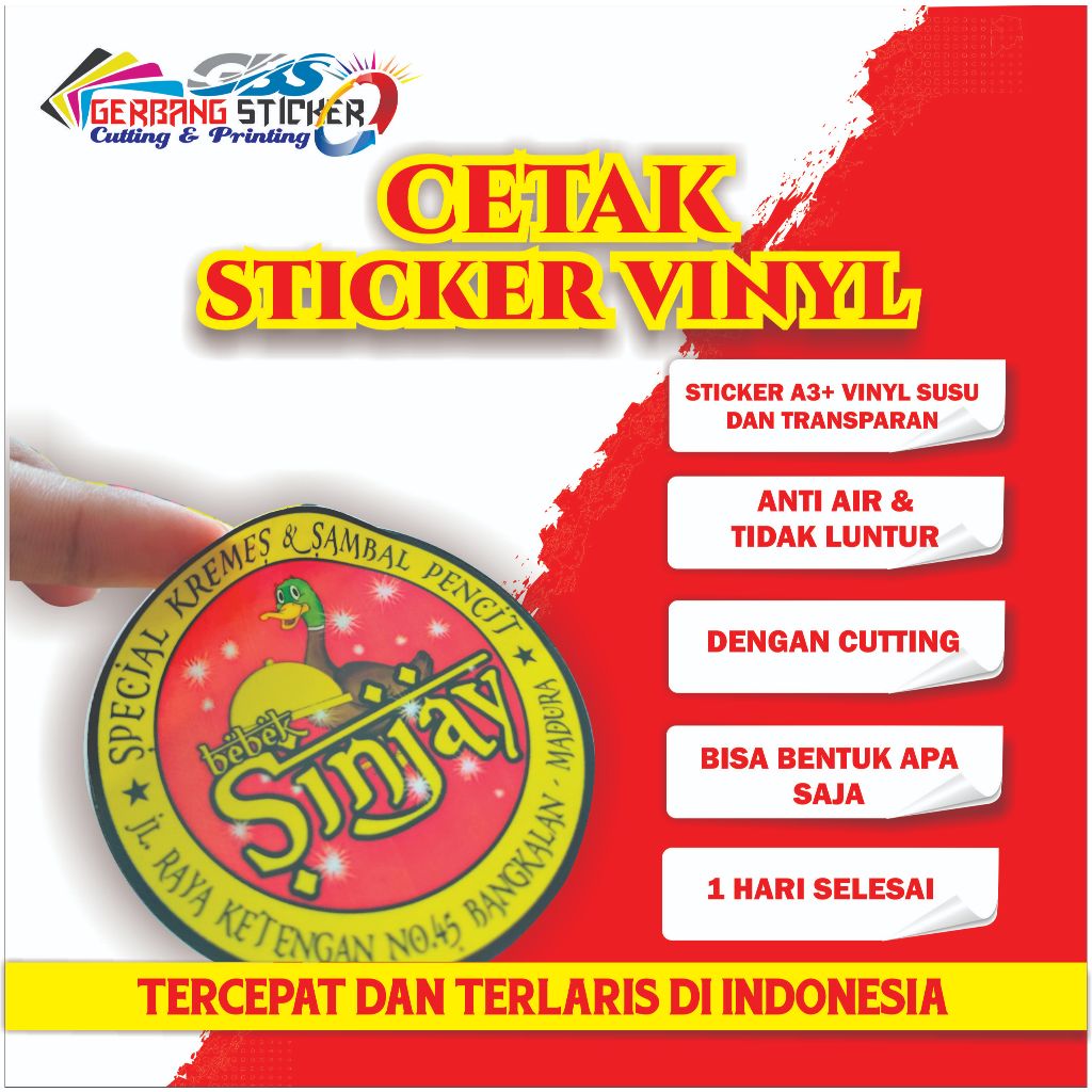 Jual CETAK STICKER VINYL GLOSSY & TRANSPARANT LANGSUNG CUTTING | Shopee ...