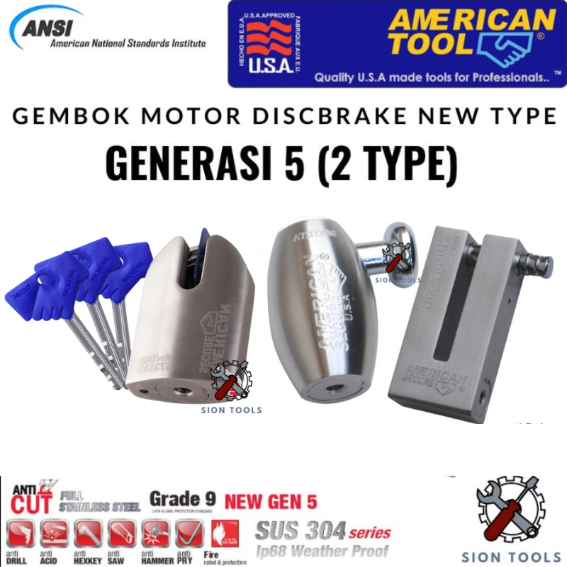 Jual AMERICAN SECURE GEMBOK CAKRAM MOTOR GEN 5 ANTI MALING DISC BRAKE ...