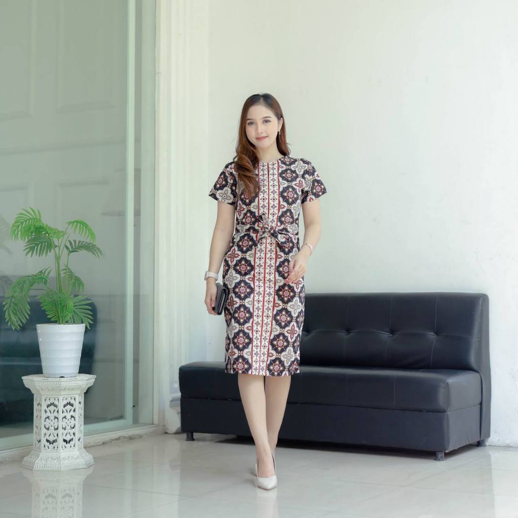 Jual Benang Raja Dress Batik Indigo Bintang | Shopee Indonesia