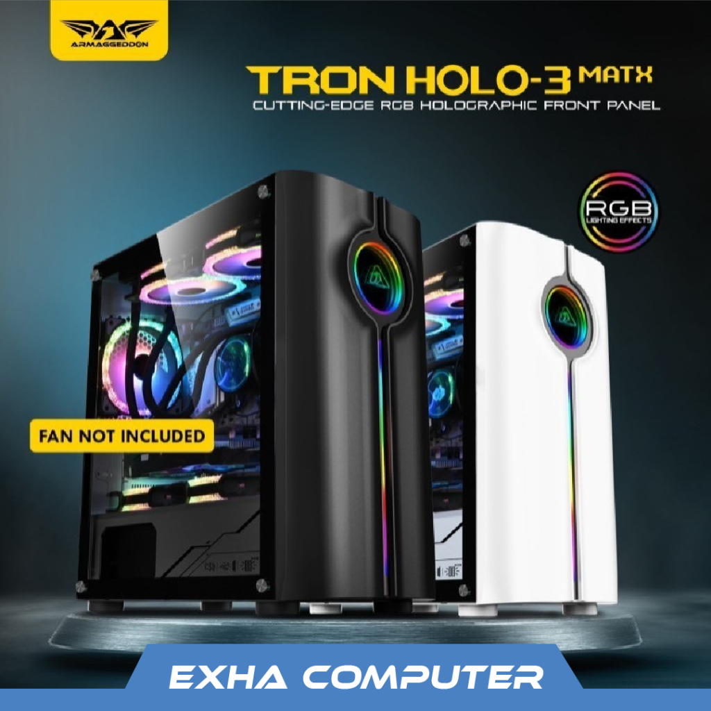 Jual CASING PC GAMING ARMAGEDDON TRON HOLO 3 MATX | Shopee Indonesia