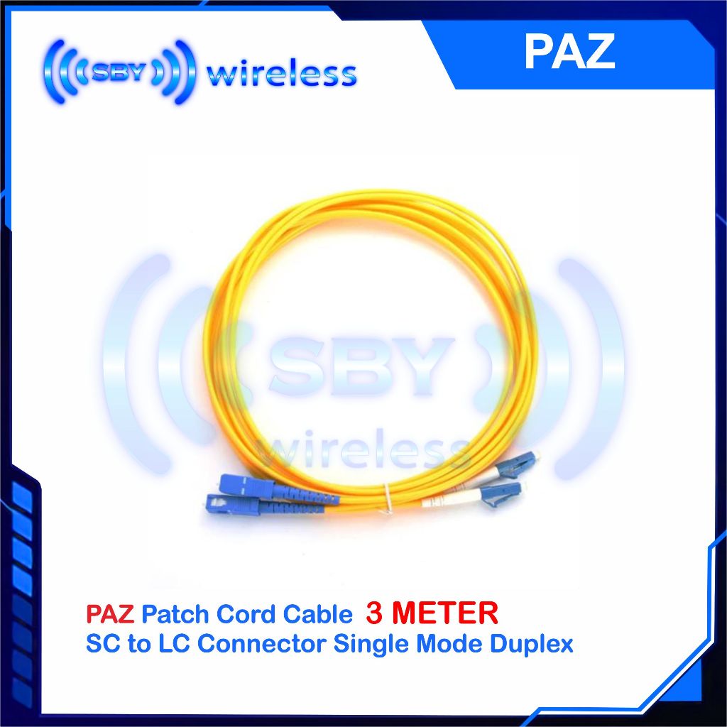 Jual PAZ Patch Cord SC-LC 3 Meter UPC Duplex Fiber Optic Patchcord Cable 3Mtr DX | Shopee Indonesia