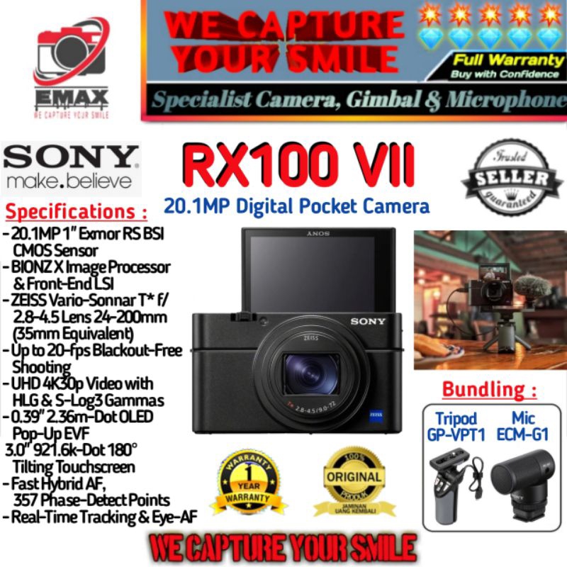 Jual SONY Cyber-Shot RX100 VII Digital Pocket Camera Sony Cyber Shot ...