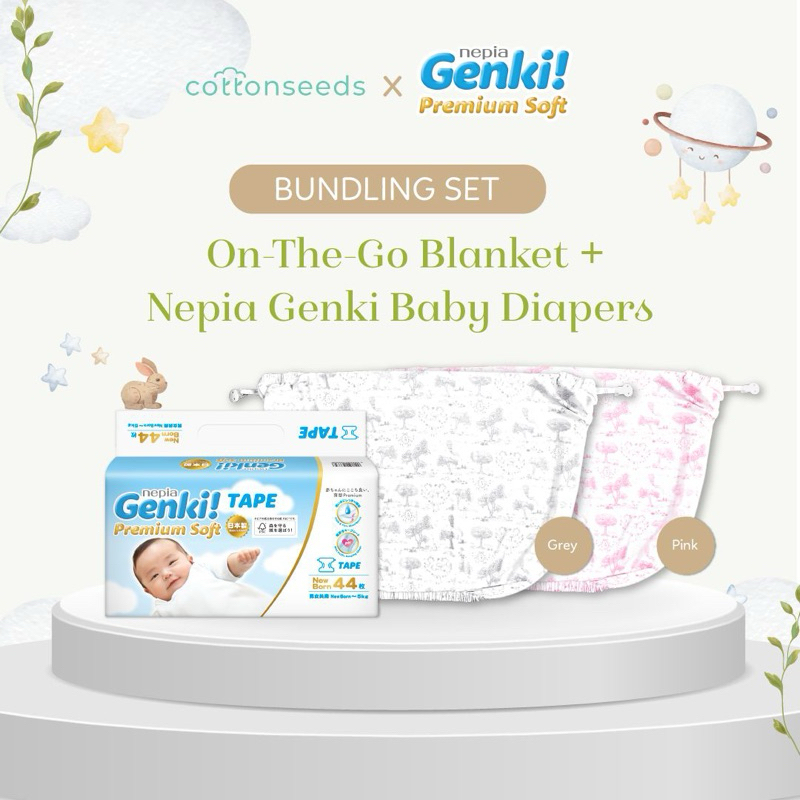 Jual Cottonseeds x Genki On the Go Blanket + Baby Diapers | Shopee ...