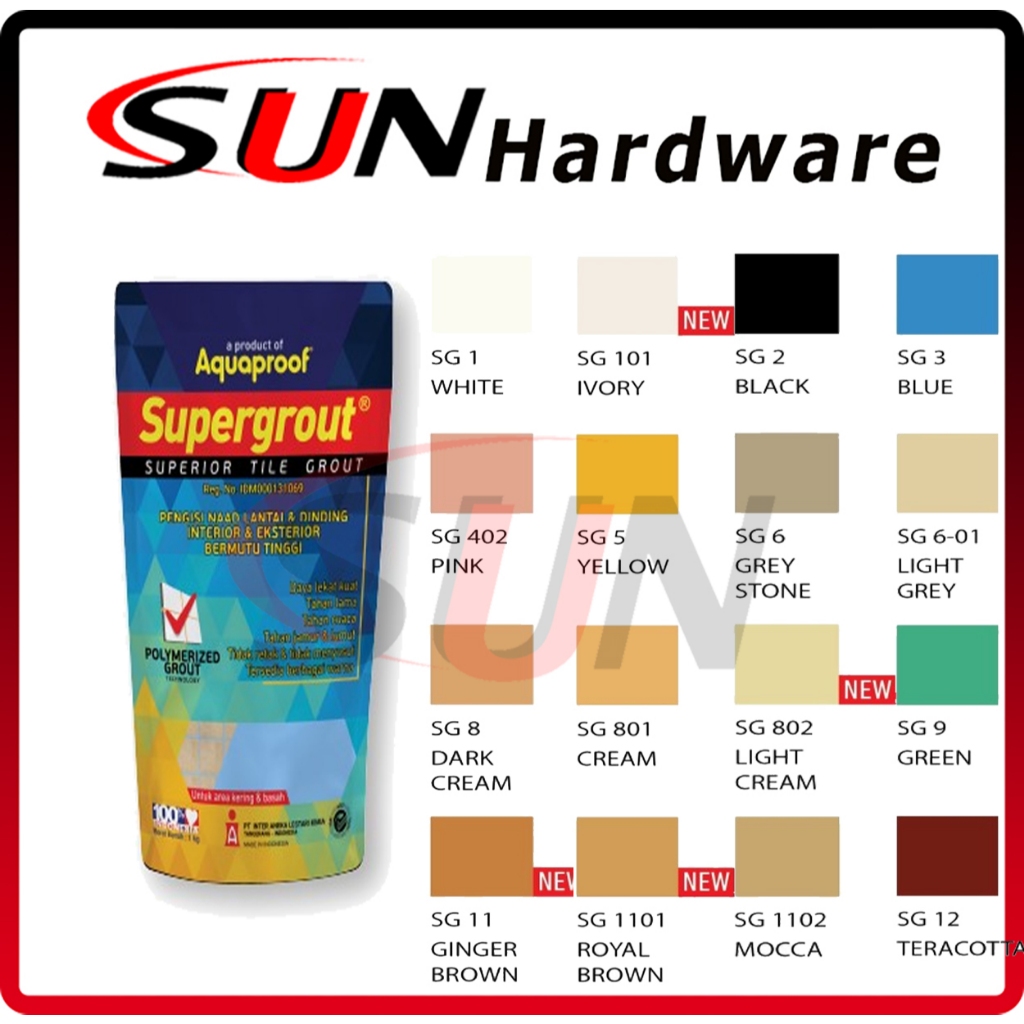 Jual Semen Nat Supergrout Aquaproof 1 Kg Oker Keramik Tile Grout Marmer Granit | Shopee Indonesia