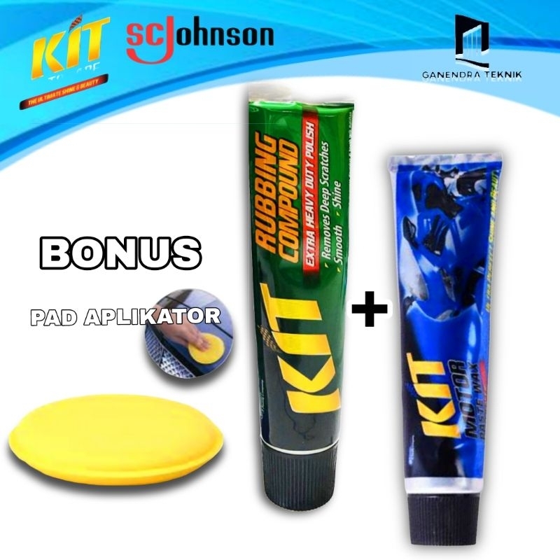 Jual PAKET kit Motor Paste Wax Metallic 60g + Kit Rubbing Compound 60g ...