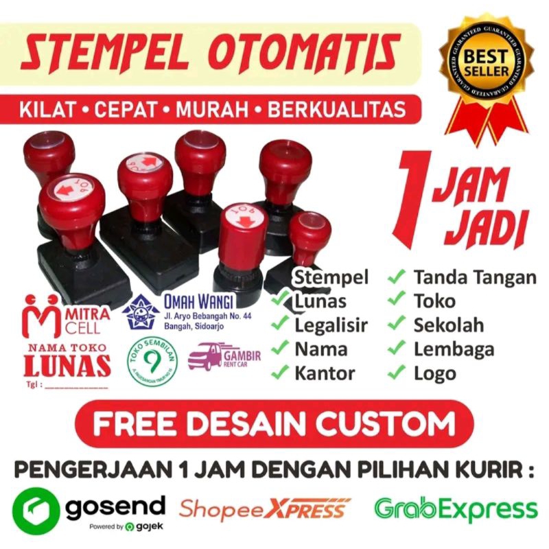 Jual Stempel Otomatis [INSTAN 1JAM] Free Tinta- Stempel Tanpa Bantalan ...
