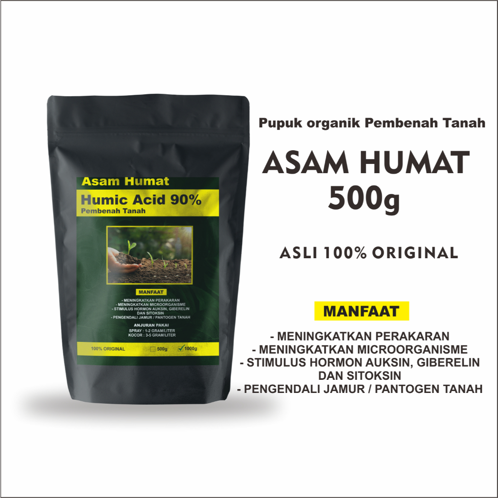 Jual asam humat humic acid 90% 500gram | Shopee Indonesia