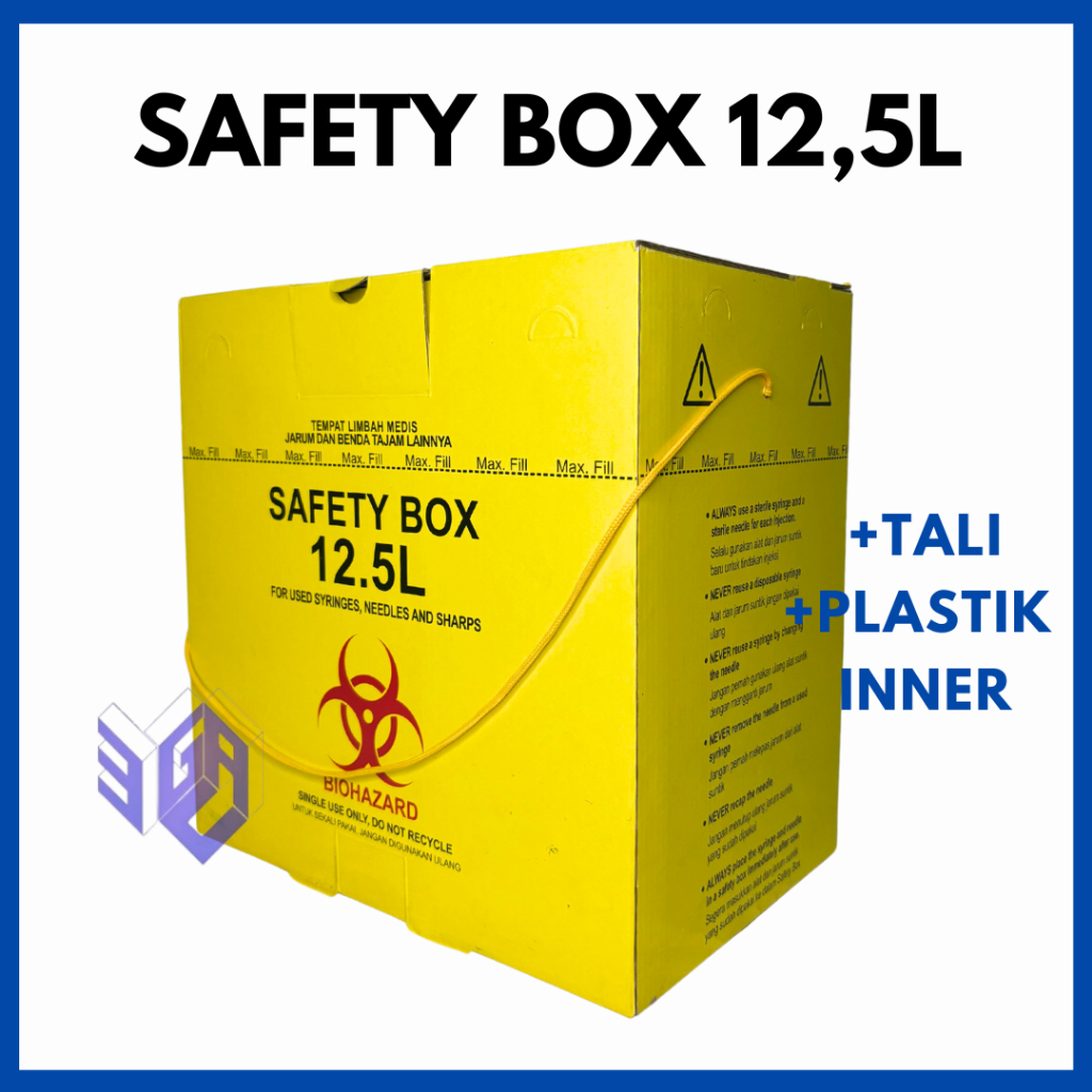 Jual Safety Box Medis 12.5 Liter Tempat Sampah Biohazard | Kotak ...