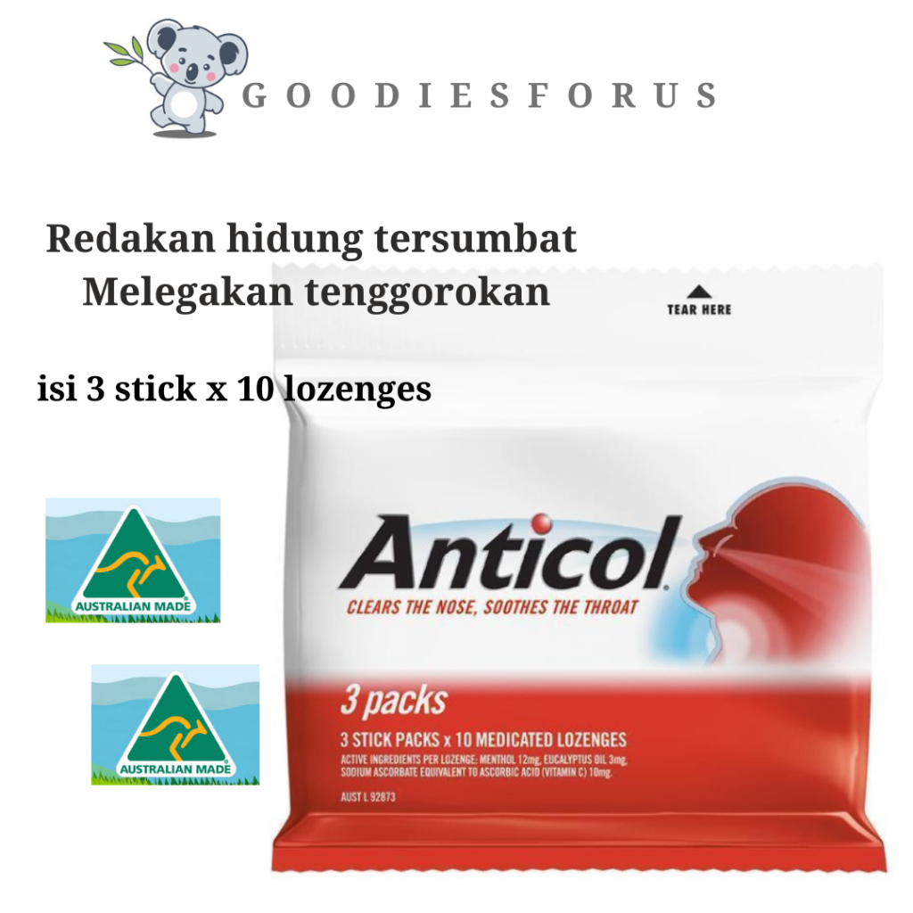 Jual Anticol Vapour Action 10 Lozenges/Permen tenggorokan/Permen batuk ...