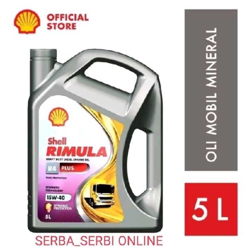 Jual OLI SHELL RIMULA R4 PLUS 15W - 40 DINAMIC PROTECTION 5 LITER ...