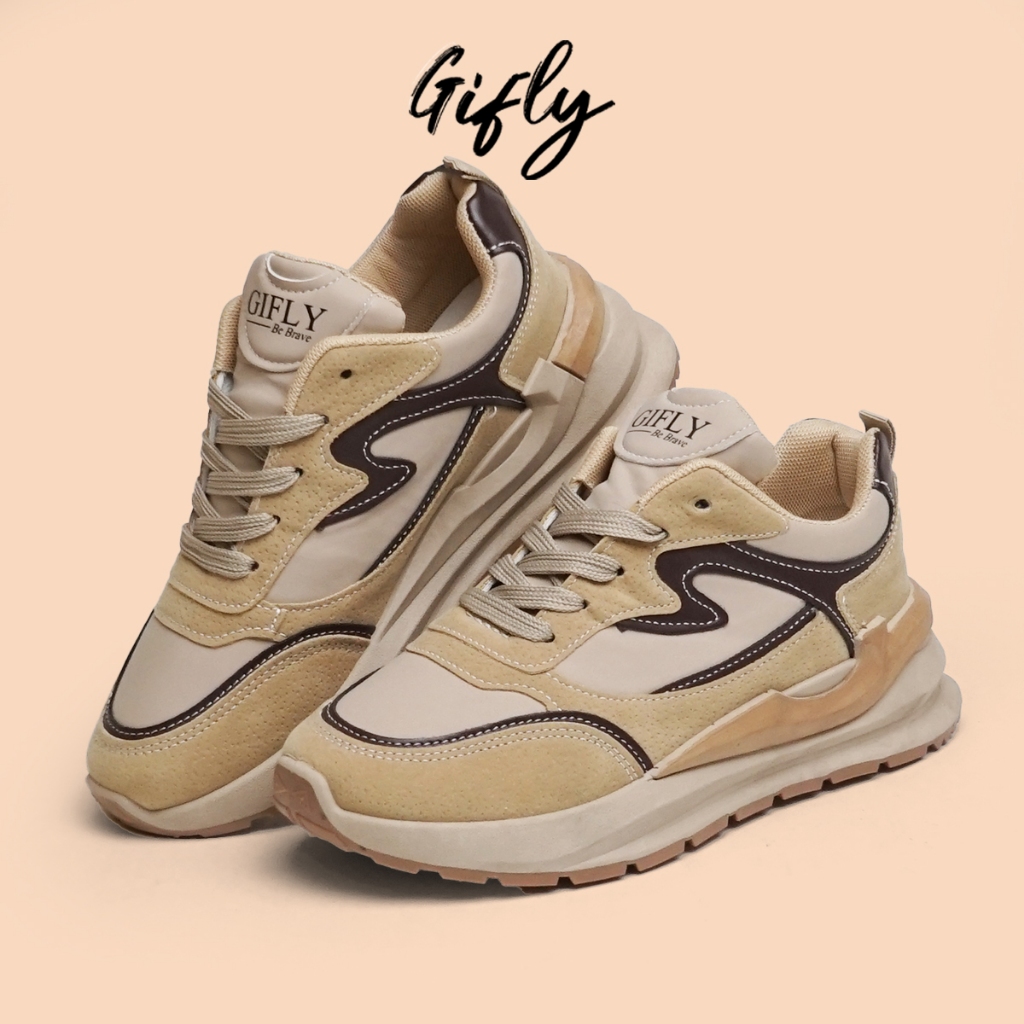 Jual GIFLY Haerin Sepatu Sneakers Wanita Sport Shoes Black 1886 ...