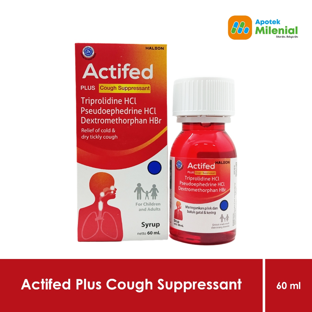 Jual Actifed Plus Cough Supressant Sirup 60 ml (Merah) | Shopee Indonesia