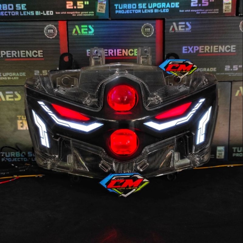Jual BILED HEADLAMP SET LAMPU DEPAN SET CUSTOM DOUBLE BILED MATRIX LAZY ...