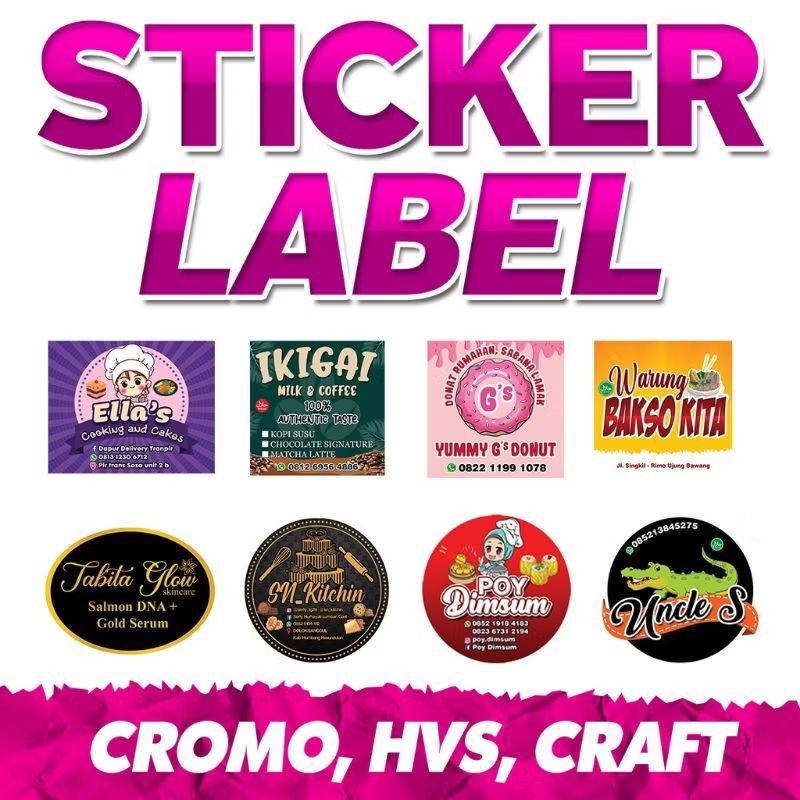 Jual Stiker Label Custom Per A3+ | Stiker Cutting Label Custom | Stiker Produk | Stiker Kemasan ...
