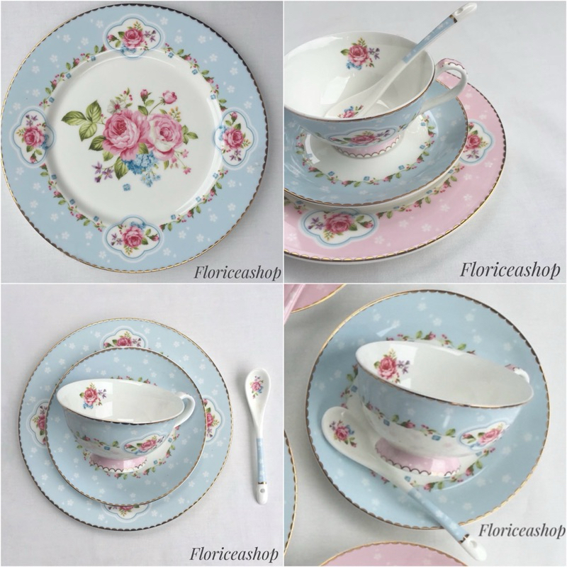 Jual CANGKIR BIRU PINK SHABBY FLORIST LIMITED | Shopee Indonesia
