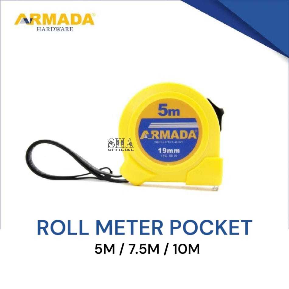 Jual Meteran Roll Pocket 5m 7.5m 10m ARMADA Meteran Tukang Measuring ...