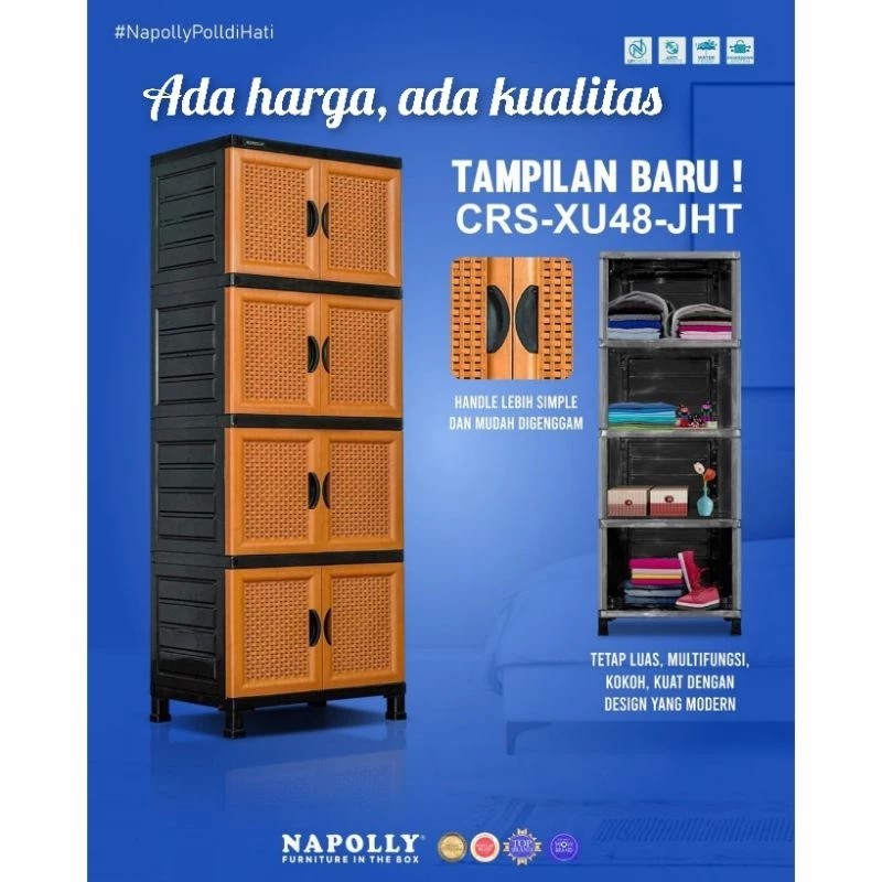 Jual Lemari Plastik Rak Napolly CRS XU46 JATI FREE RAKIT | Shopee Indonesia